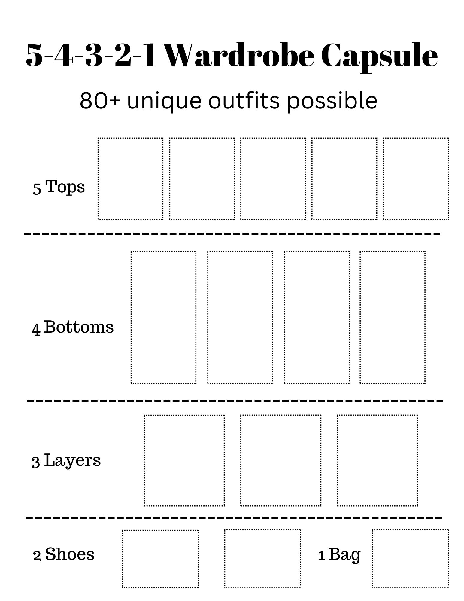 Capsule Template – Capsule Wardrobes Simplified
